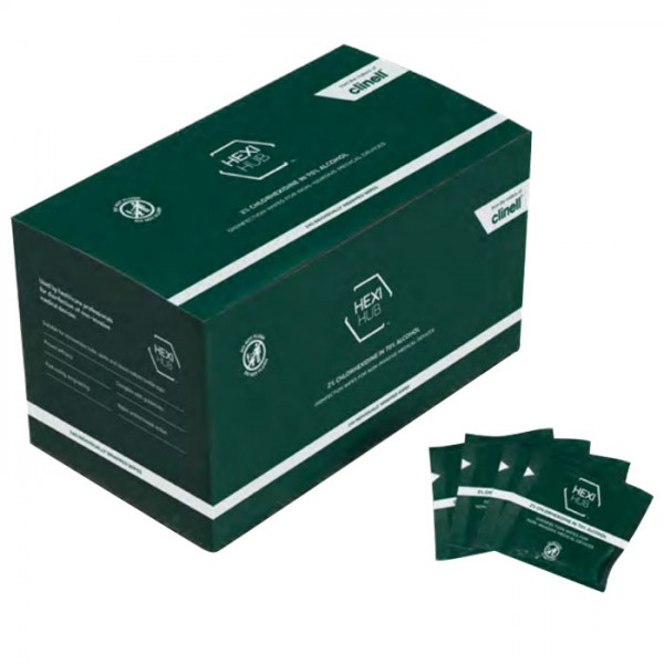 Lingettes alcoolisées Clinell Hexi Hub - avec 2% de chlorhexidine